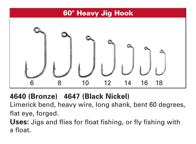 Daiichi 4647 - Jig Hook Black Nickel 60° Bend | Euro Nymph Fly Tying ...