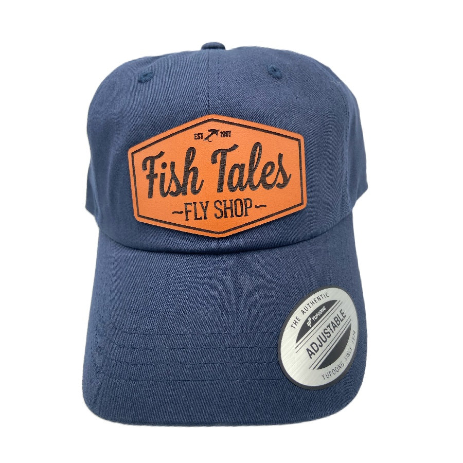 Fish Tales Dad Cap with Leather Patch | Fly Fishing Hats & Accessories ...